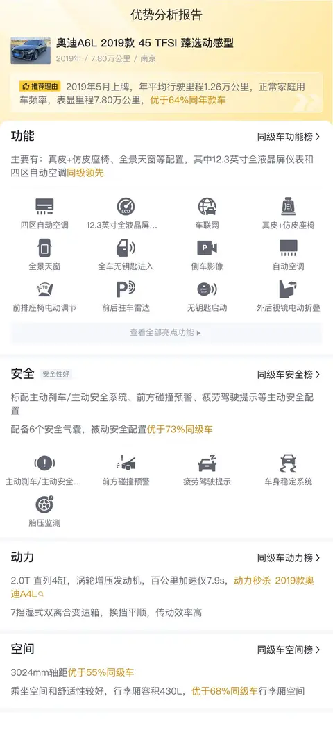 7.8万公里正当年，2019款奥迪A6L，20万出头享豪华_懂车帝